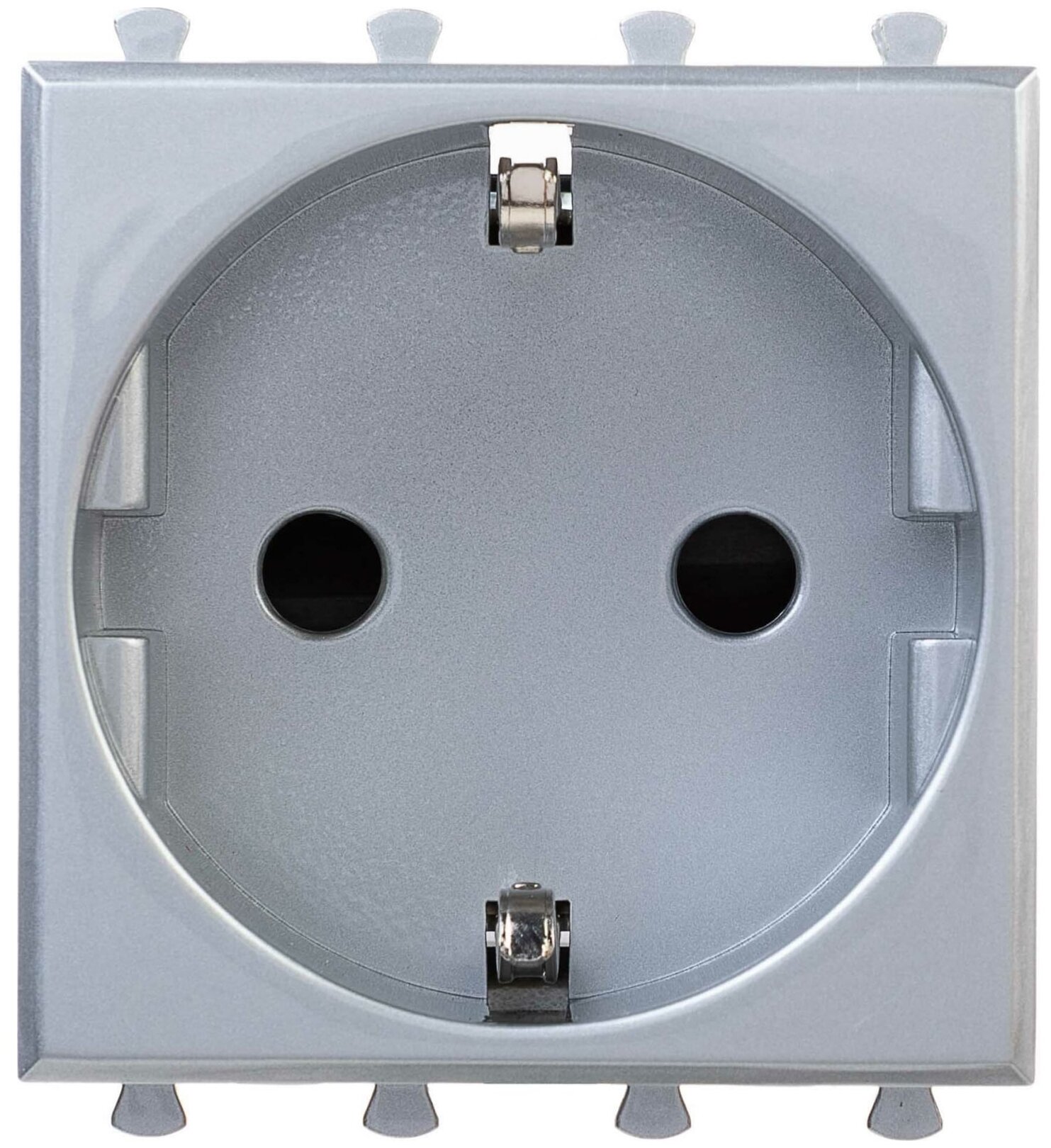 Розетка 1-м 2мод. Avanti "Закаленная сталь" 16А 2P+E защ. шторки сер. DKC 4404002