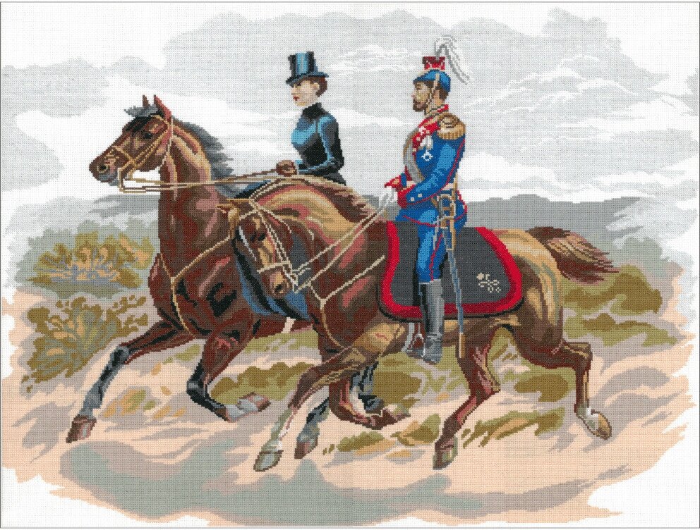 Набор для вышивания крестиком NITEX нитекс от производителя арт. А-0002 Прогулка 54х42 см.