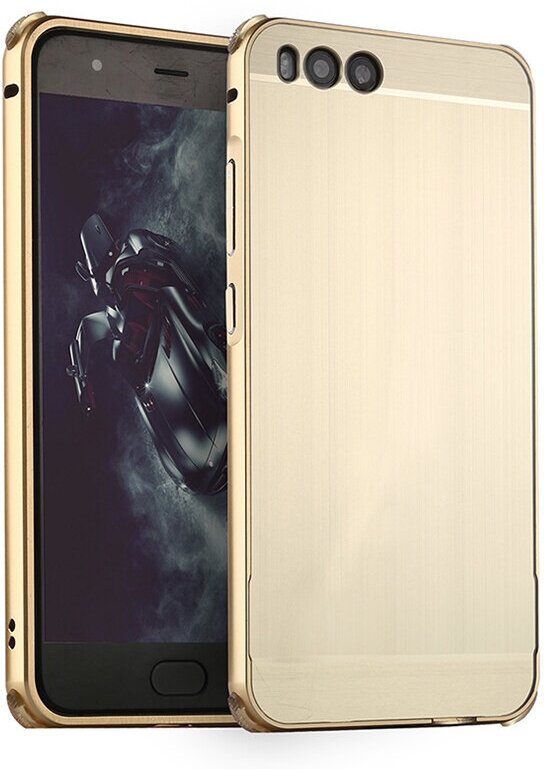 Чехол-бампер MyPads для Meizu MX3 c алюминиевым металлическим бампером и поликарбонатной накладкой золотой