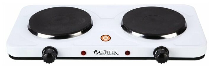 Электрическая плита Centek CT-1507, белая, эмалированная сталь, 2 конфорки