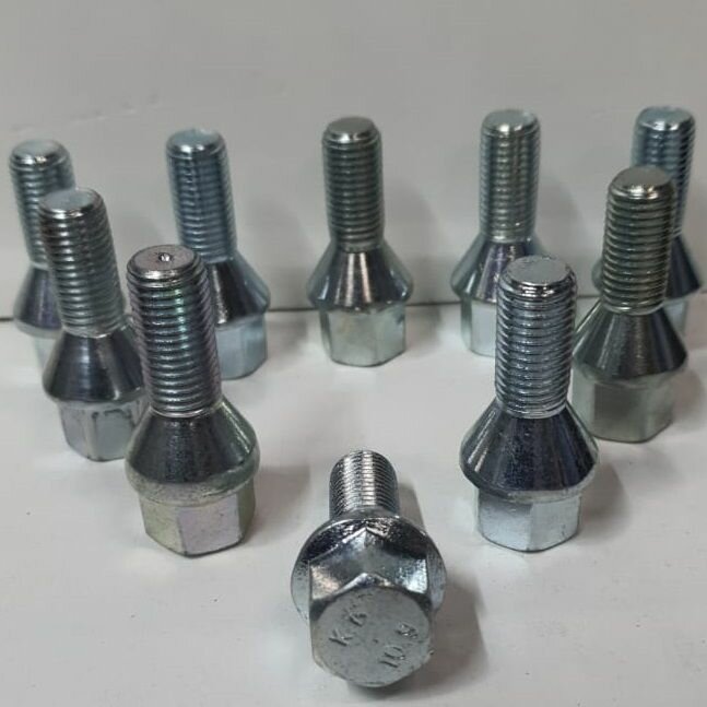 Болт колёсный 12x1,5x24, конус,10 штук