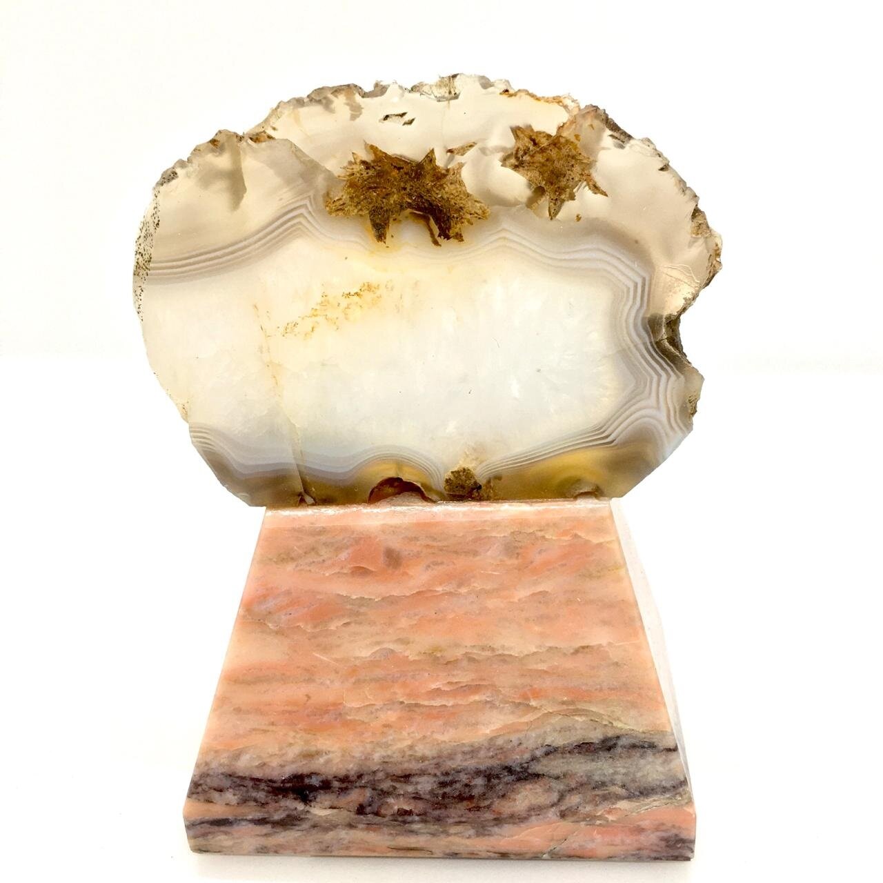 Подарок Сувенир Агат на подставке из доломита