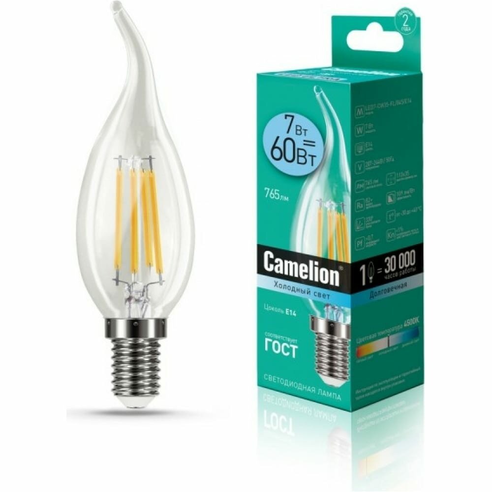 Светодиодная лампа Camelion LED7-CW35-FL/845/E14