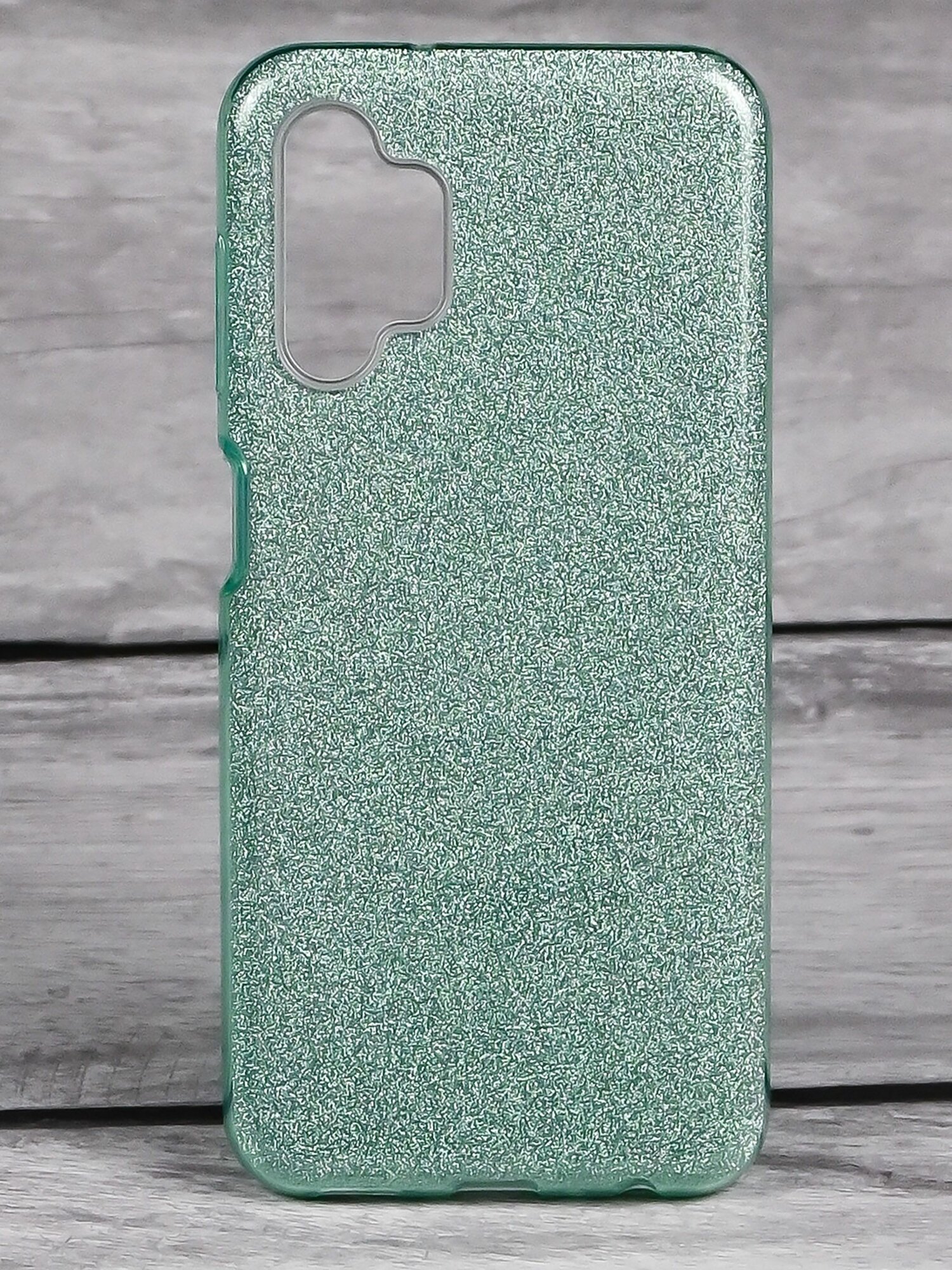 Силиконовый чехол бампер на смартфон Samsung Galaxy A13 4G переливающийся с блестками, защитная блестящая накладка для телефона Самсунг Галакси а13