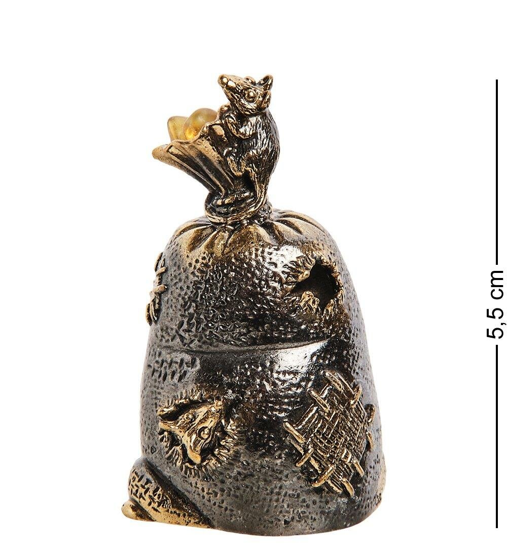Колокольчик из латуни и янтаря "Мешок мышиная добыча" A2163185 Народные промыслы, Латунь, янтарь