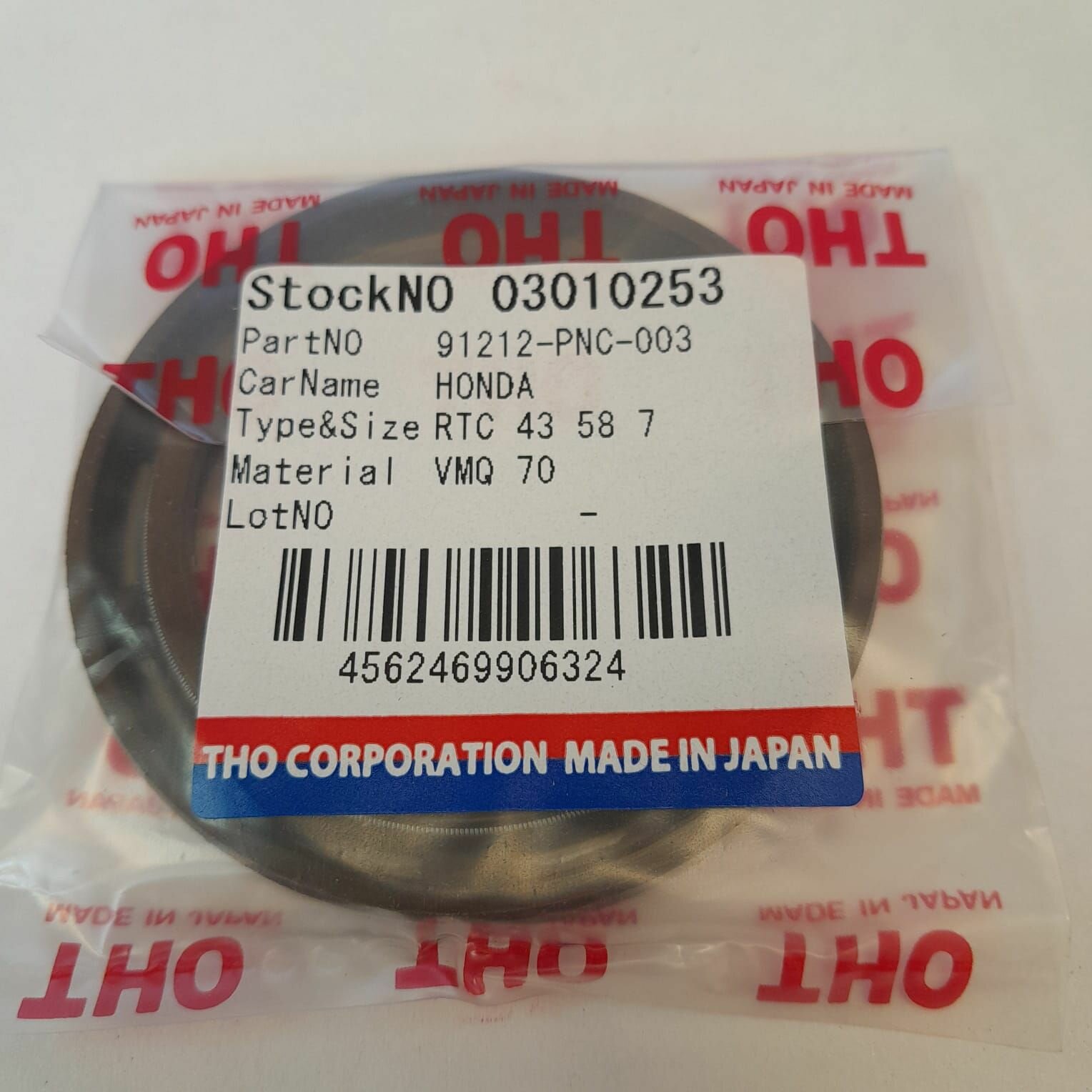 Сальник коленчатого вала передний THO 91212-PNC-003 Honda двигатель K20A, K20B, K24A. OEM: 91212-PNC-003