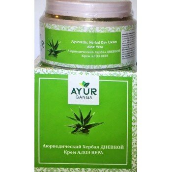 Ayurvedic Herbal DAY Cream ALOE VERA, Ayur Ganga (Аюрведический хербал дневной крем алоэ вера), 30 г.