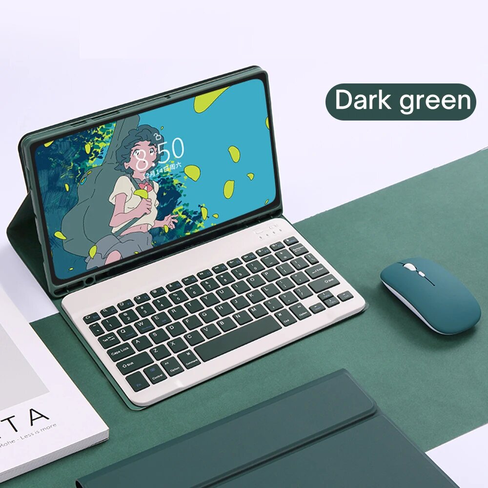 Чехол с клавиатурой для Samsung Galaxy Tab, Samsung Tab S10 Lite, S10 FE/S9 FE 10,9 дюйма, A9 Plus S7 S8 S9 11 дюймов, S9 FE Plus 12,4 дюйма/S10 FE Plus 13,1 дюйма, съемная клавиатура-книжка с гнездом для стилуса
