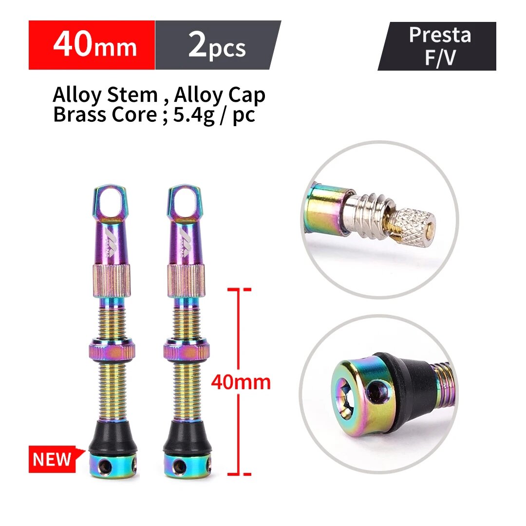 MANA Клапаны Presta для бескамерных велосипедов 40MM-Titanium