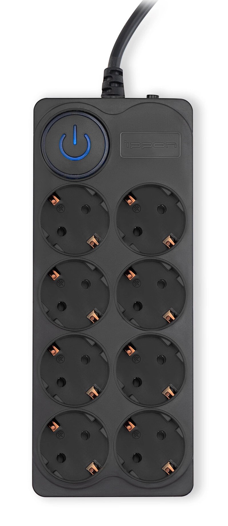 Сетевой фильтр Ippon BK-8-EU-3-10-B 3 метра, 8 розеток, черный, 2200Вт, 10А 1804815