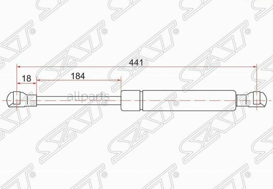 SAT ST-68960-0W210 Амортизатор крышки багажника Toyota Wish 03-09 (Справа=Слева)
