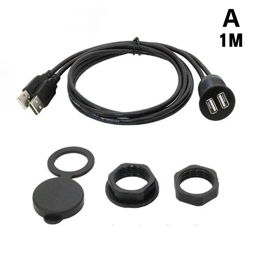 RV двойной порт USB-разъем Cabe USB3.0 Удлинительный шнур для авто автомобиля панель приборной 1m