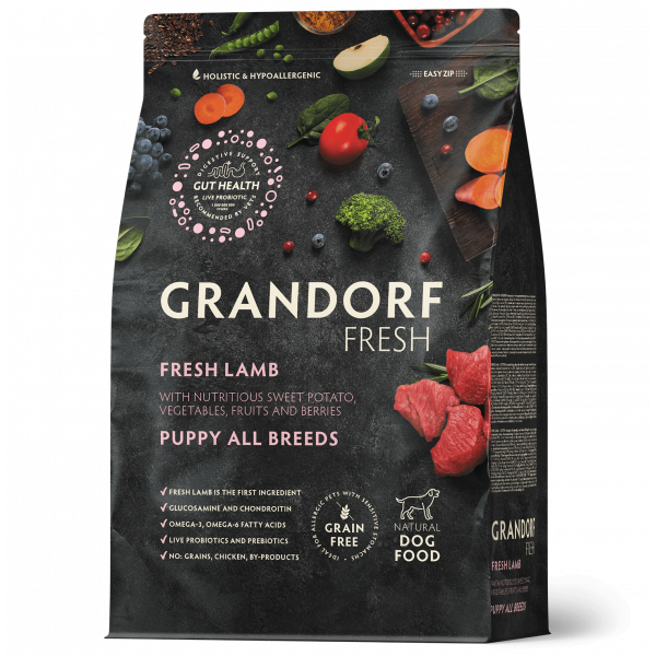 Grandorf Fresh Корм для щенков с Ягненком и Бататом, 10 кг