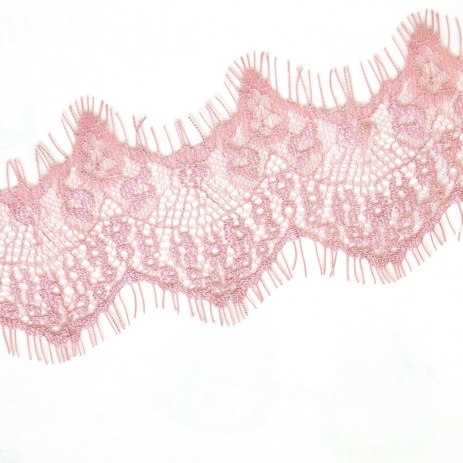 Изысканное шантильи: Кружево реснички , 65 мм, 9м(3шт*3м), цвет тёмная роза