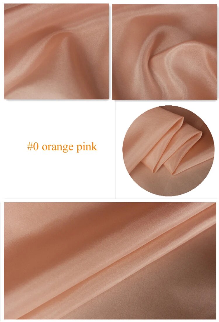 Шелковая ткань розового цвета #0 orange pink, 2x1.14 м