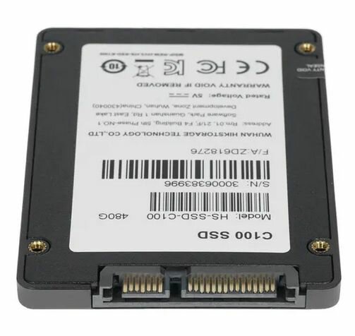 480 ГБ 2.5" SATA накопитель Hikvision C100 (HS-SSD-C100/480G) - SATA, чтение - 550 Мбайт/сек, запись - 470 Мбайт/сек, 3D NAND, 3 бит TLC