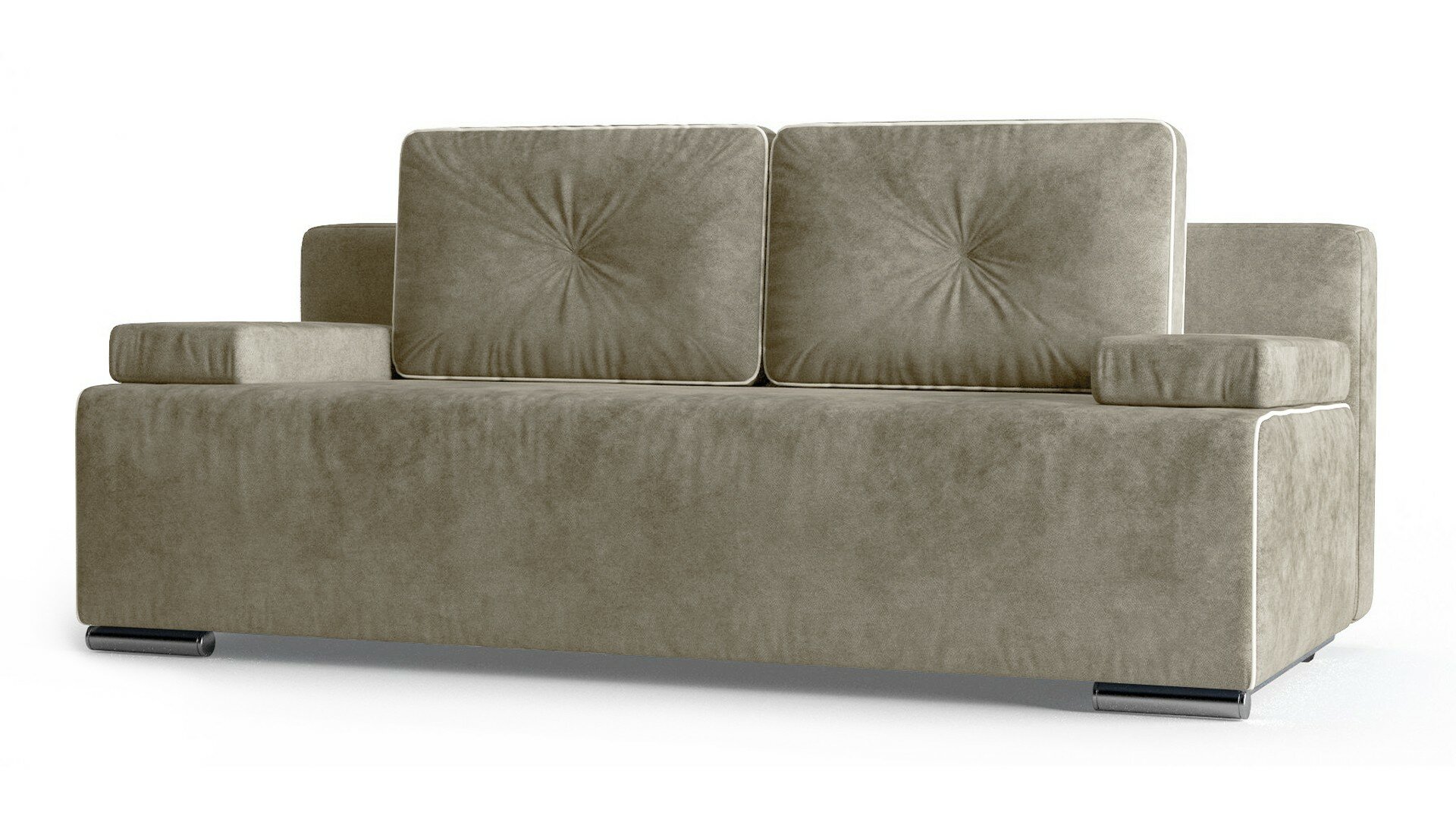 Диван Фрог Лайт Vivaldi 04 NOW 200x91x80 см, бежевый Велюр, еврокнижка Фиеста