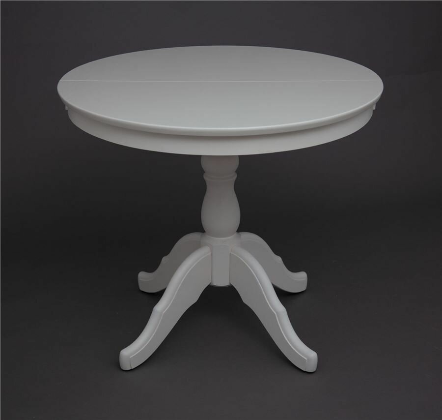 Стол Круглый-0090 Red Black белый, дерево, круглая столешница, крестовина