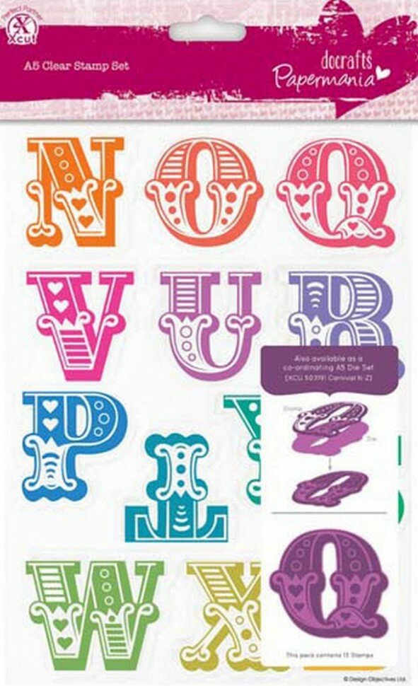 Docrafts PMA907326 Набор штампов прозрачных Алфавит - Цифры, Силикон