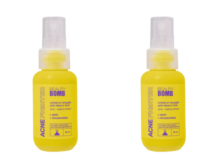 Спрей от прыщей Beauty Bomb Acne fighter 65 мл, 2 шт
