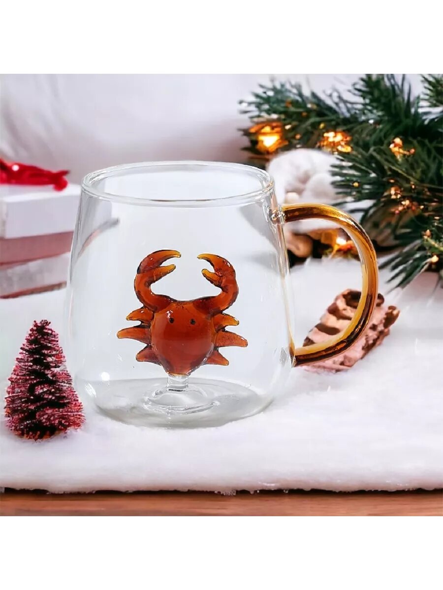 Кружка с фигуркой на дне (краб)