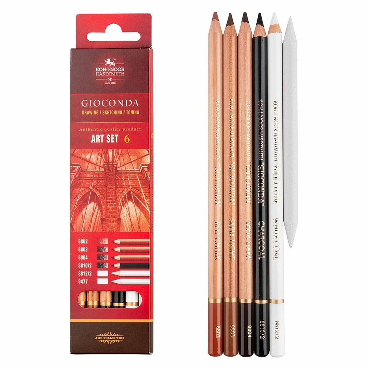 Набор 6 шт. - Графические материалы в карандаше Koh-I-Noor "Gioconda 9035", картонная упаковка