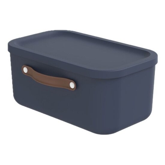Ящик Rotho Maloja для хранения вещей, пластиковый с крышкой и ручкой, темно-синий, 12 л (1054906250)