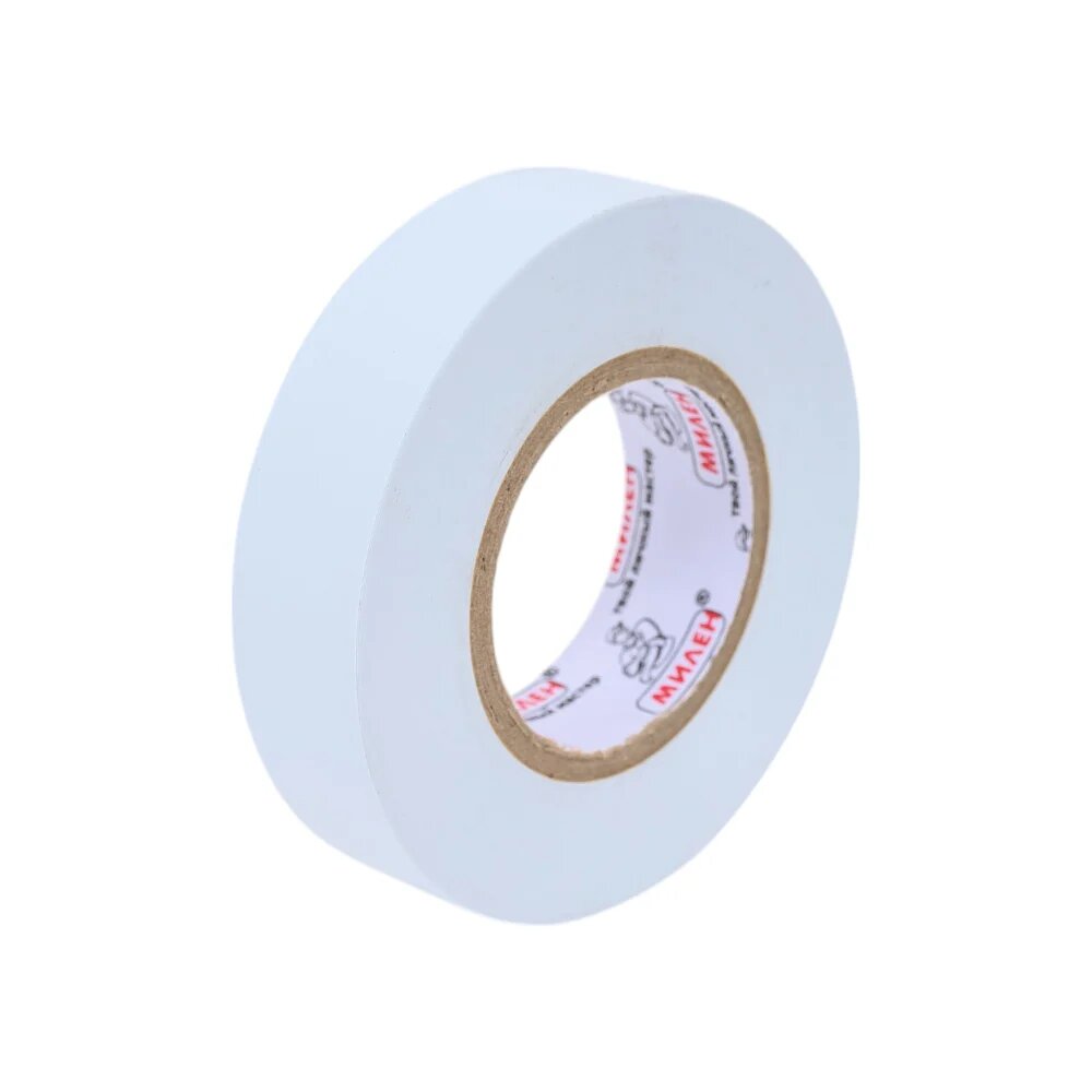 Изолента Милен ПВХ, 19 мм х 20 м, 150 мкм, 5 Кв, белая 117745