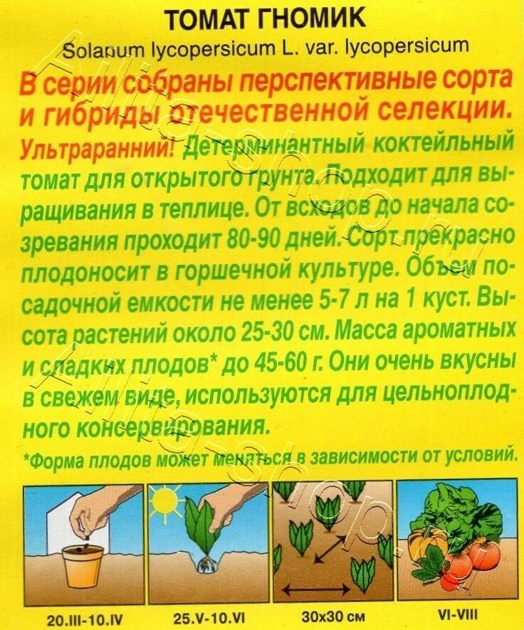 Томат Гномик ( 3 упаковки ). семена — фото 1