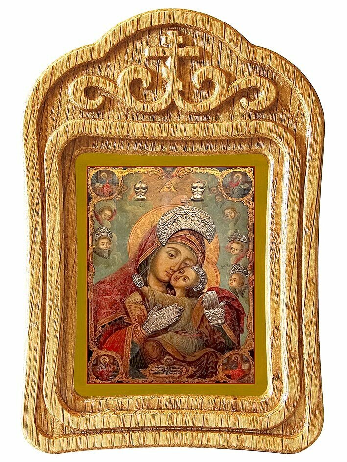 Сайданайская икона Божией Матери, в резной деревянной рамке