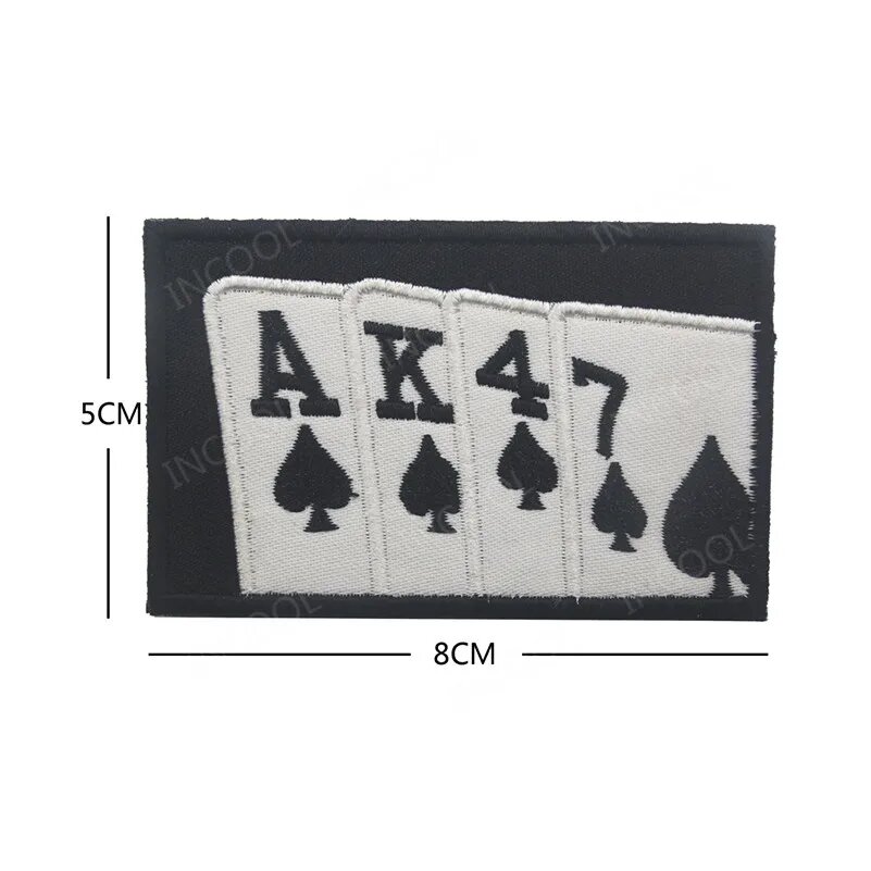 Нашивки INCOOL с вышивкой AK 47 Черный, 1 Embroidery 8X5CM