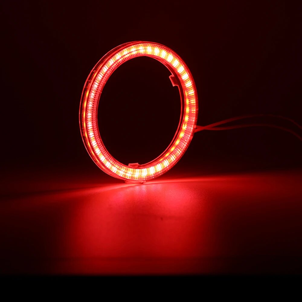 Светодиодный ангельские глазки Белый Красный Синий Желтый Moto Halo Ring Light Ангельский глаз Фара DRL Дневные ходовые огни Светодиодная лампа Автомобильные аксессуары 70mm, 1PCS Red
