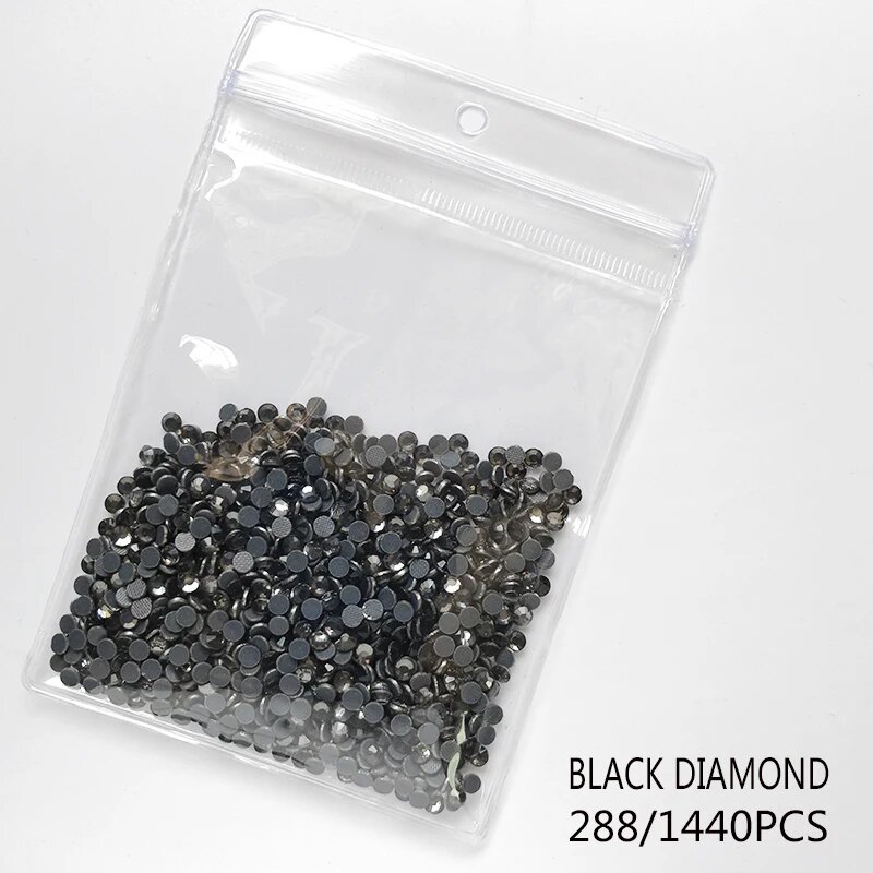 Горячие стразы DMC круглые фиолетовые Черный, SS4 1440pcs, Black Diamond