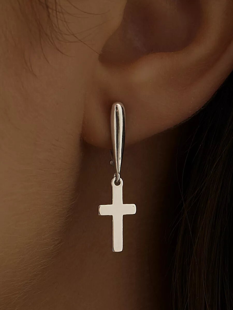 Серьги с подвесками, серебро, 925 проба, родирование