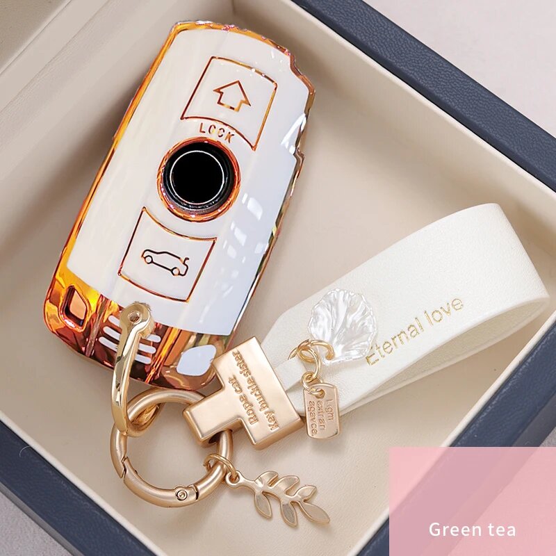 Чехол из ТПУ для автомобильного смарт-ключа, брелок для BMW E60 E61 E70 E81 E87 E90 E91 White set 2