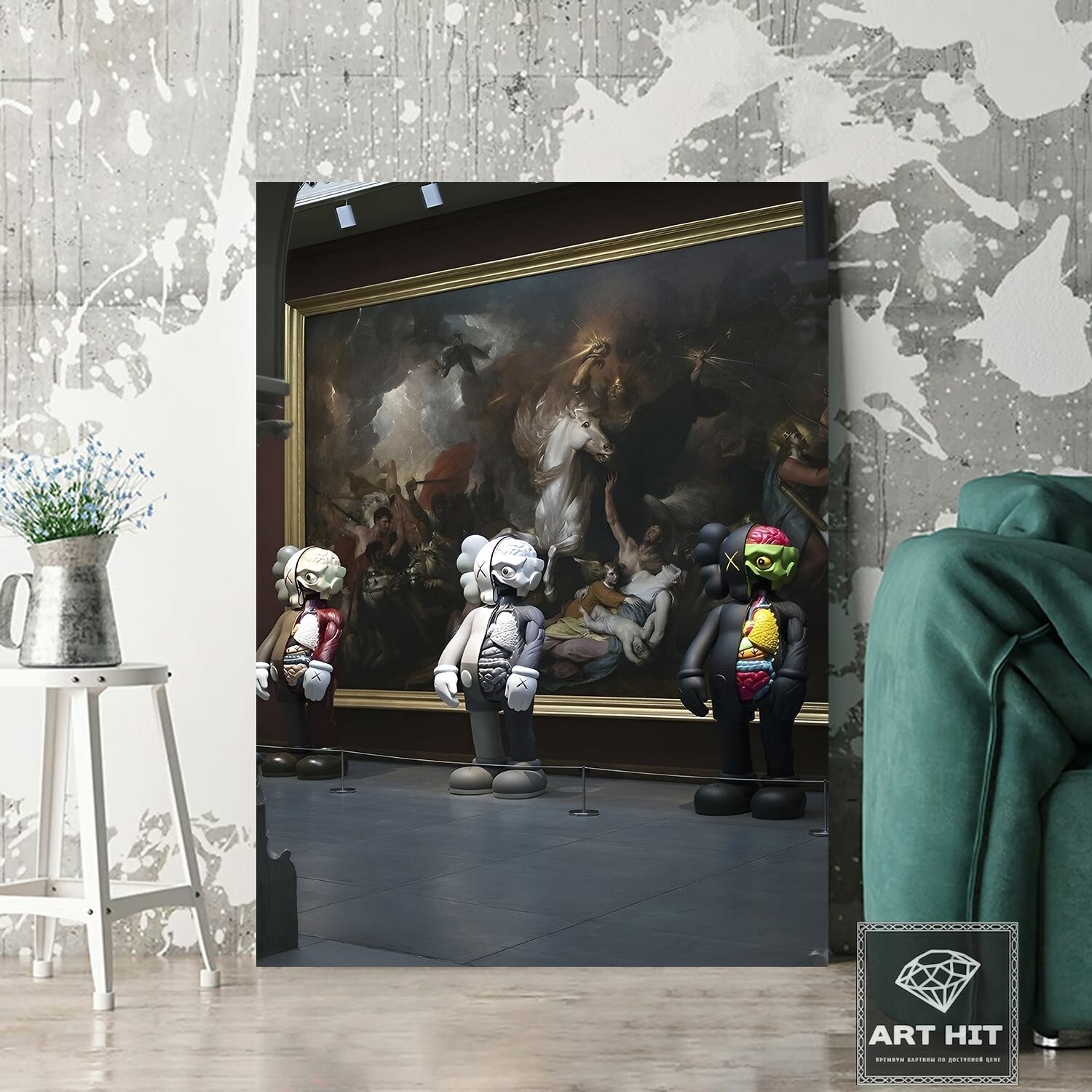 Картина Kaws, интерьерная картина кавс, 50х70