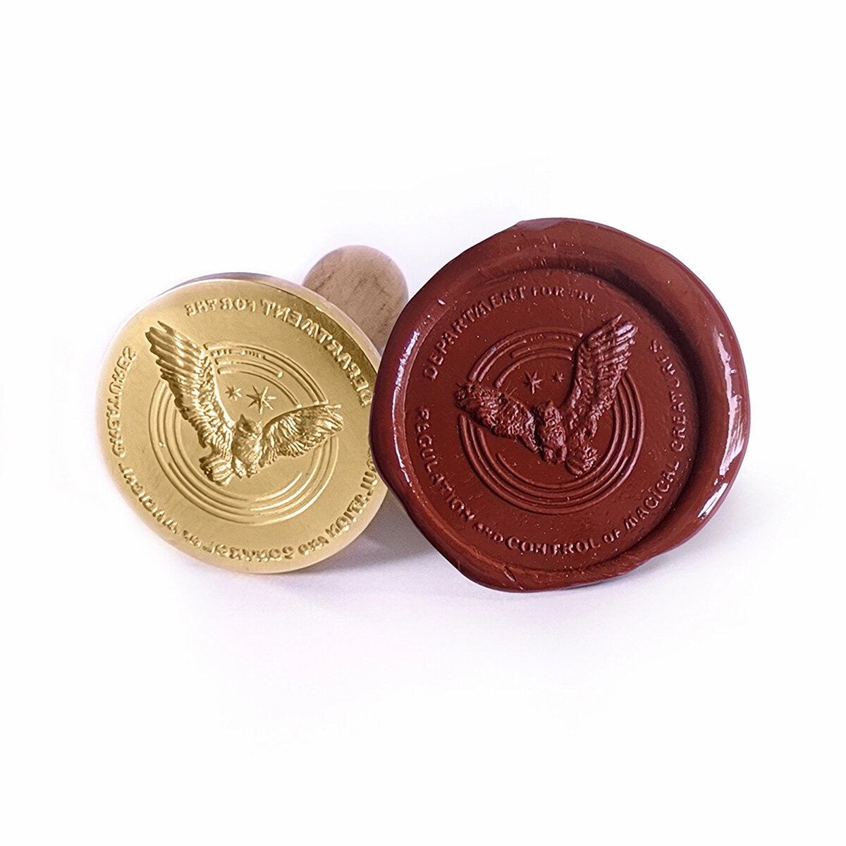 Печать для сургуча, штамп, 40 мм, Happy Clay (латунь, дерево)