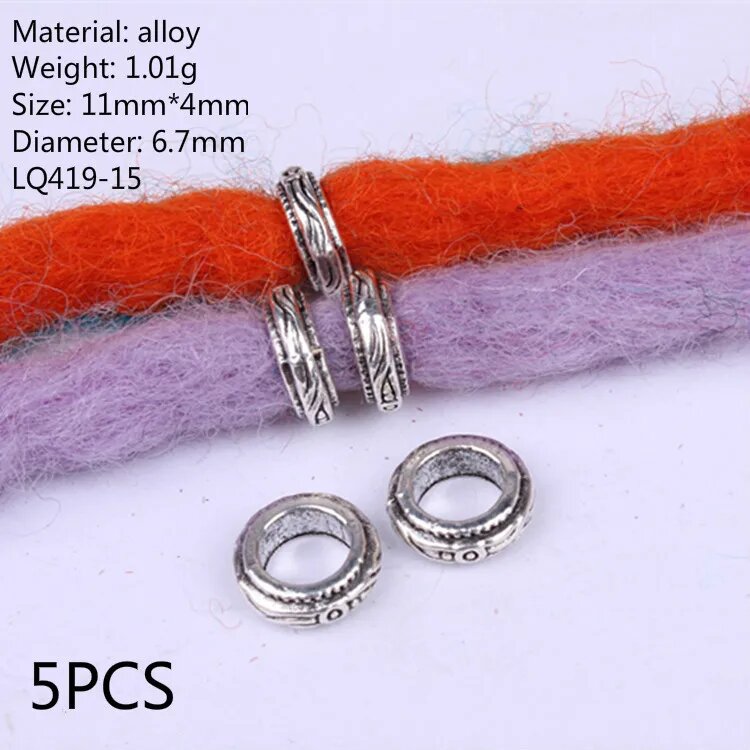 Бусины для дредов, 5 шт, Цвет: 5pcs NO.8