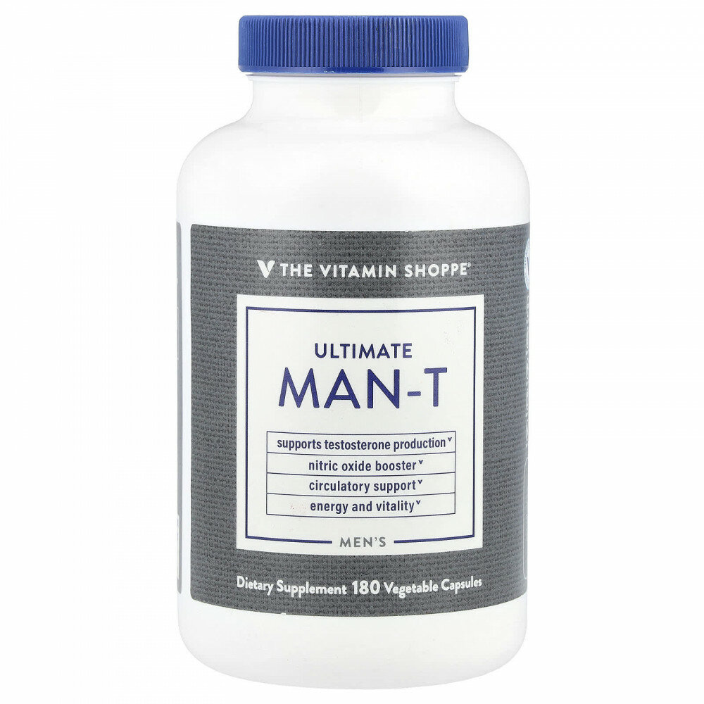 The Vitamin Shoppe, Men's Ultimate Man-T, 180 растительных капсул