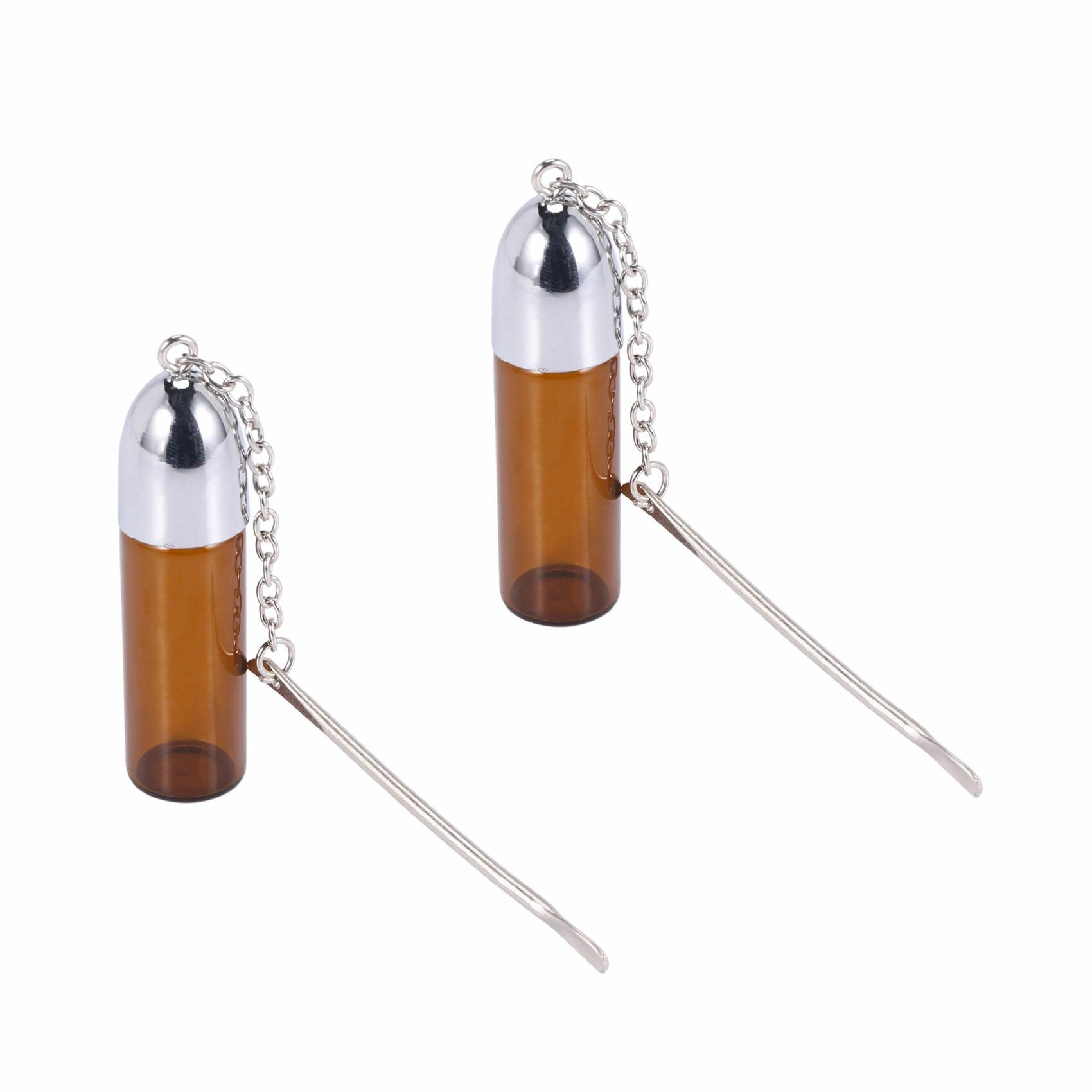 Стеклянный контейнер для нюхательного табака с металлической ложкой и завинчивающейся крышкой, 2 шт.