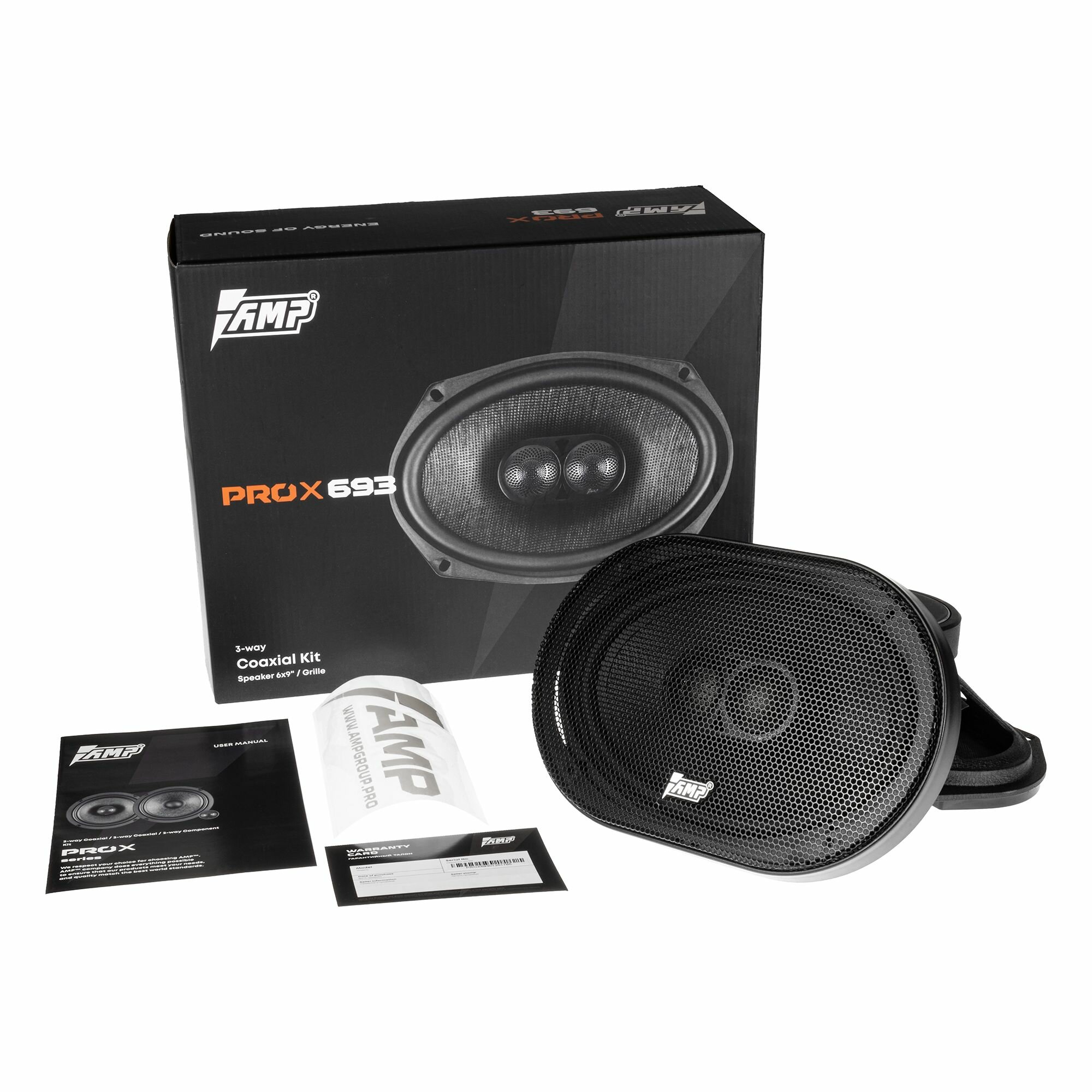 Акустика коаксиальная AMP PRO X 693 / Колонки автомобильные овалы 6х9 / Комплект 2 динамика /