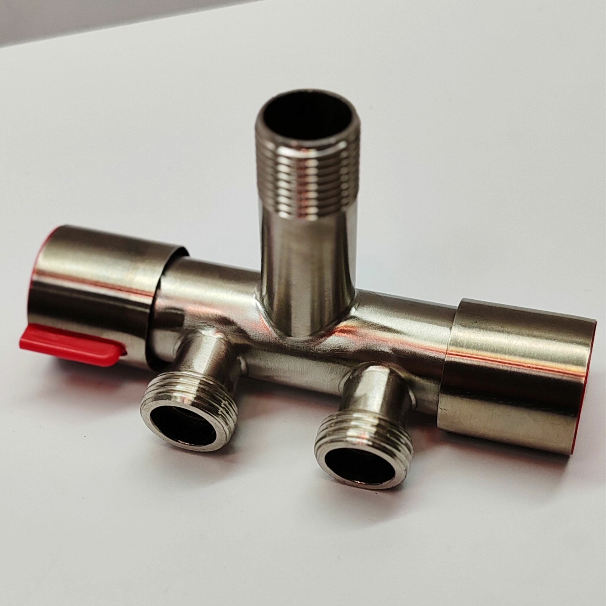 Угловой кран для подключения стиральной и посудомоечной машин, (Н/Н/Н)