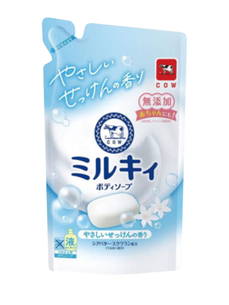 COW Brand "Milky" Жидкое мыло для тела c керамидами и молочными протеинами, свежесть, см/б 360 мл.