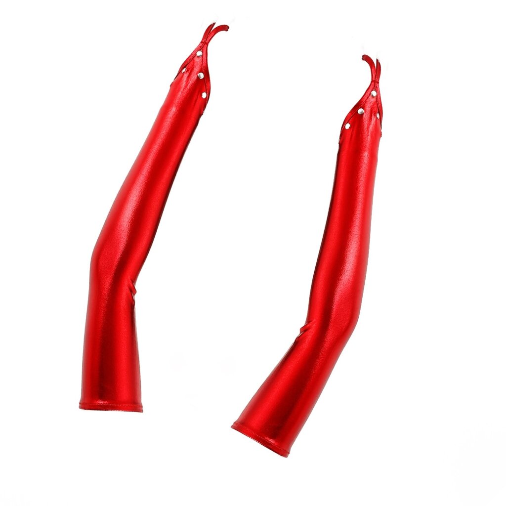 (1 пара) Рукав с открытым ногтем на пальце-красный