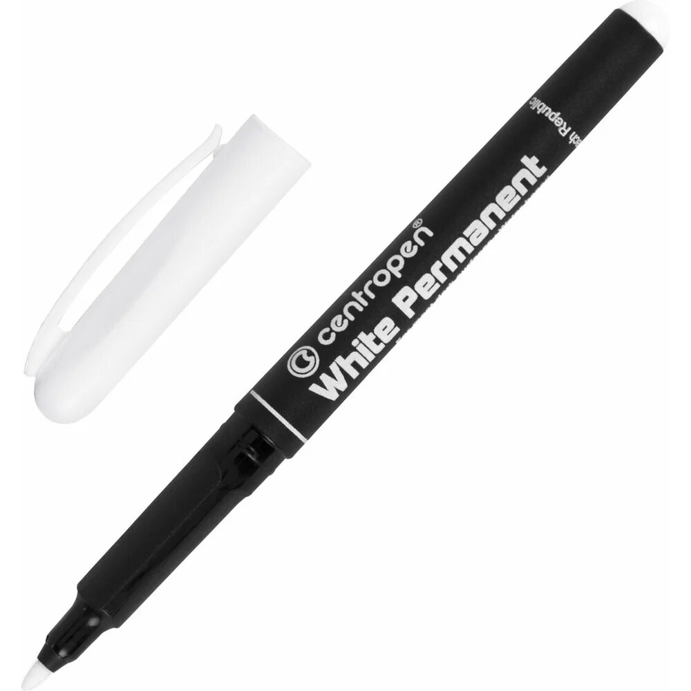 Маркер перманентный офисмаг белый CENTROPEN, круглый наконечник, 1,2 мм, 2686, 5 2686 0100 152036