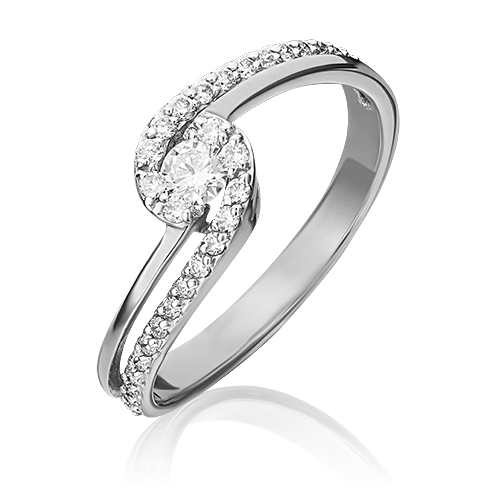 Кольцо, белое золото, 585 проба, бриллиант