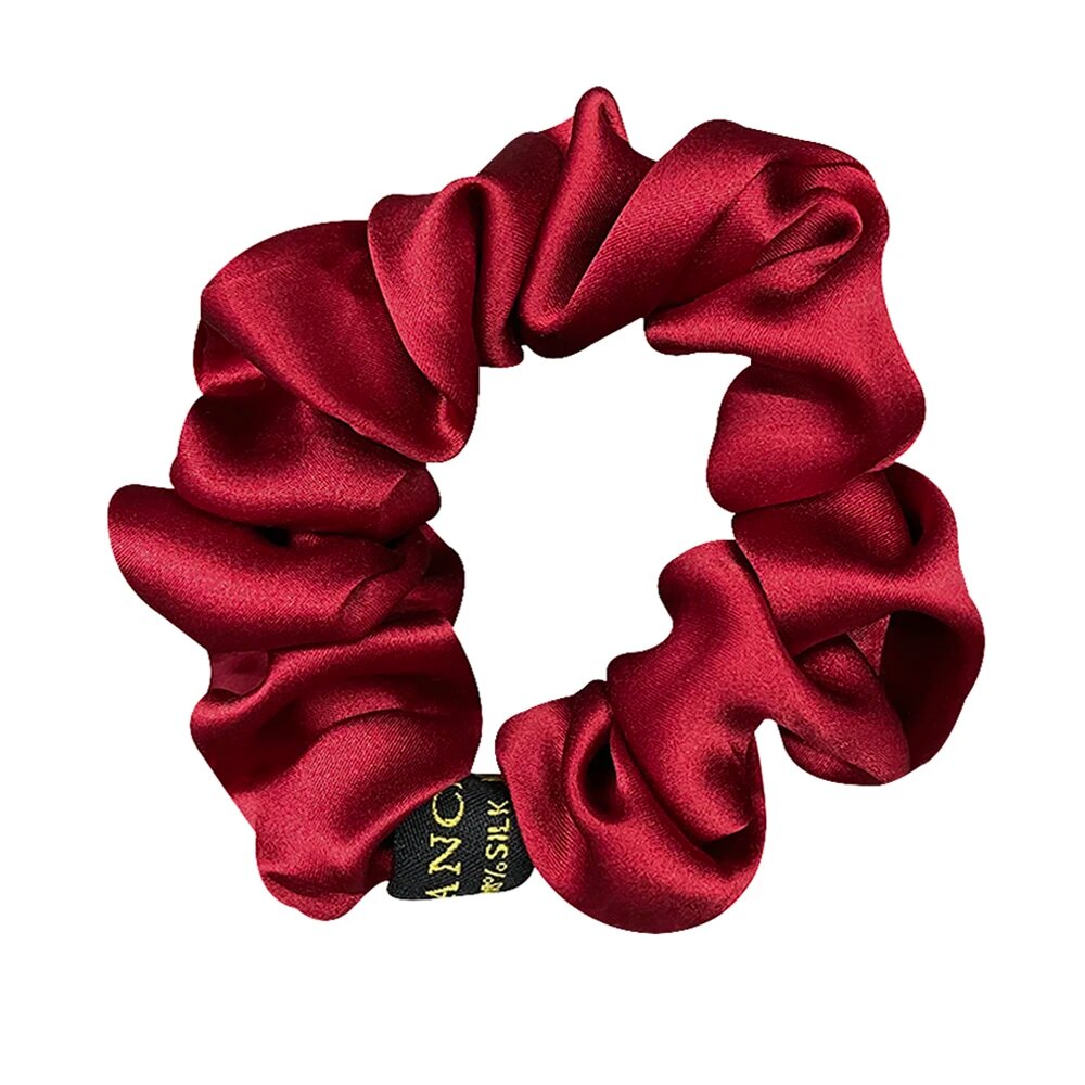 Большие резинки для волос из 100% чистого шелка шелковицы, резинки для волос, резинки для волос, держатели для хвоста, сплошной цвет для женщин и девочек 19, Momme 3,5 см