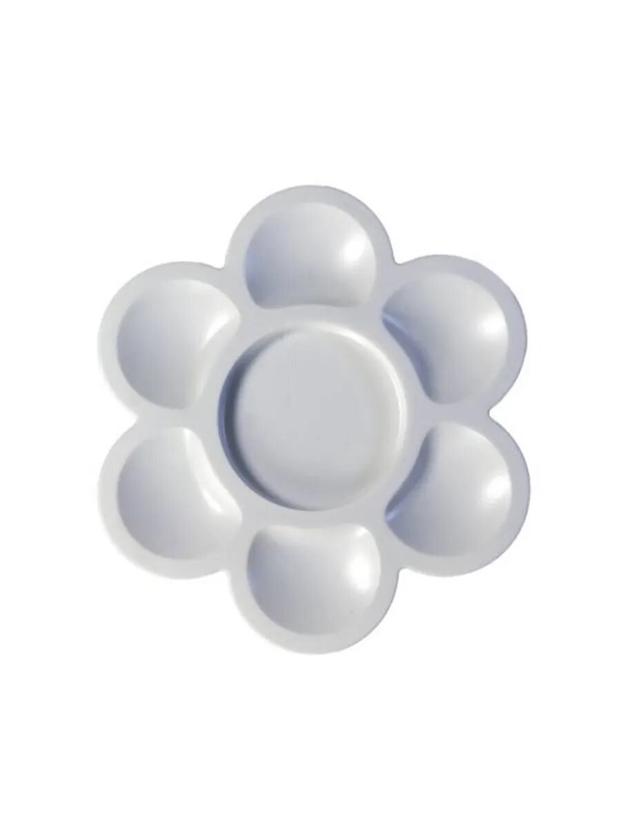 Палитра Цветочек 125х125 мм фигурная пластиковая 6 ячеек