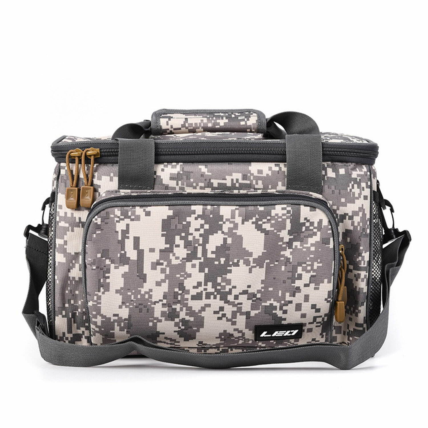 Сумка для рыбацких припасов портативная многофункциональная из 600D канваса рыбацкая сумка на плечо для рыбацких припасов наживок катушек цвет Армейский Зеленый Черный Камуфляж размер 36*23*22см 1шт сумка 1шт ремень