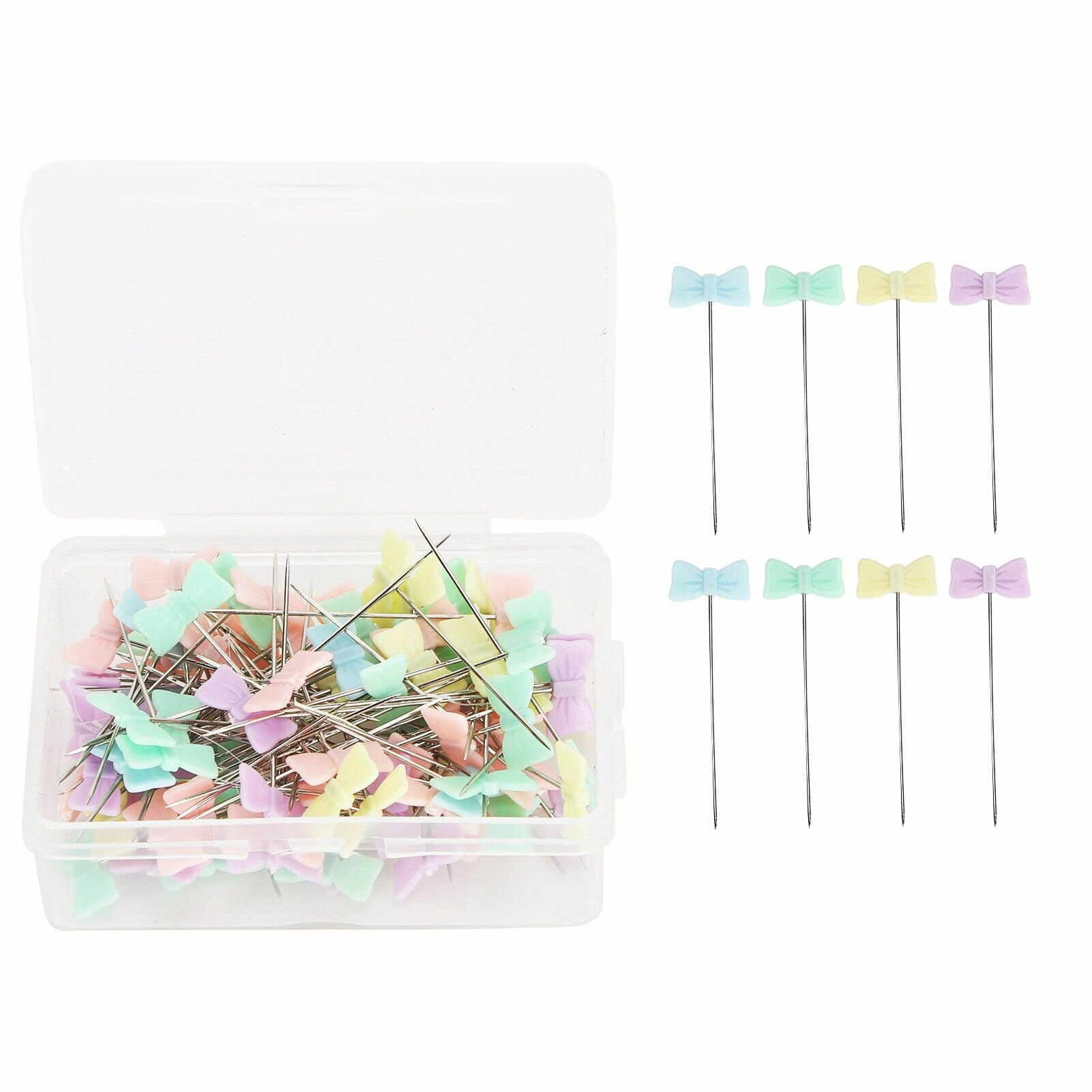 100 шт. пуговицы для галстука-бабочки, швейные булавки с плоской головкой, прямые стеганые булавки для галстука-бабочки